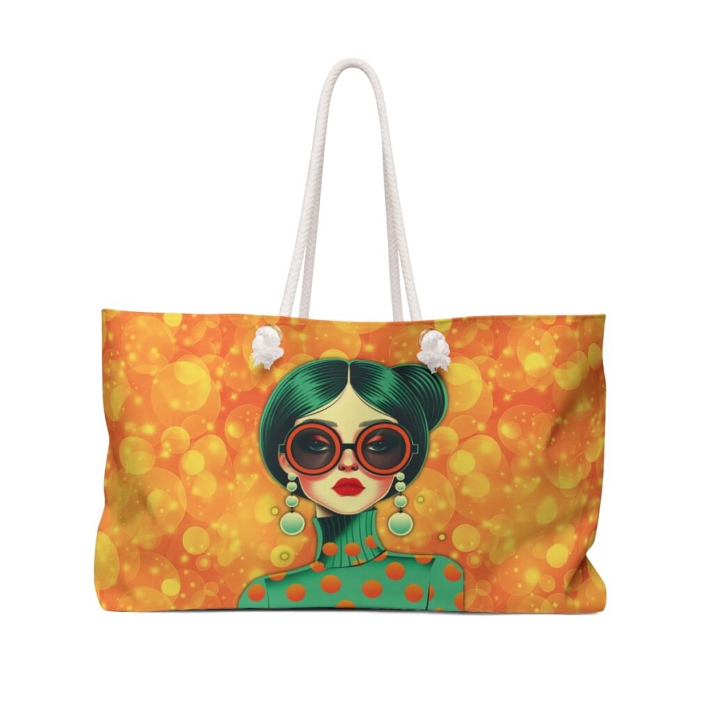 Retro Fashion Model - Green and Orange - Weekender Bag - Tote - Wynter ...